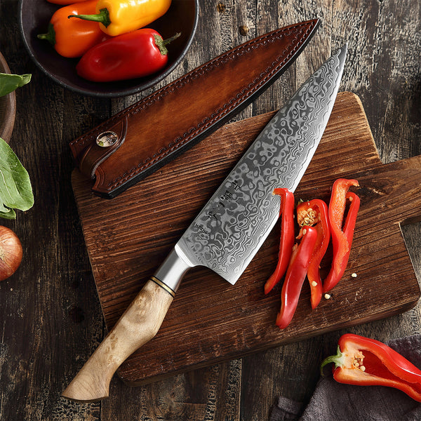 Hezhen B30 Forged Damascus Steel Chef Knife — The Bamboo Guy