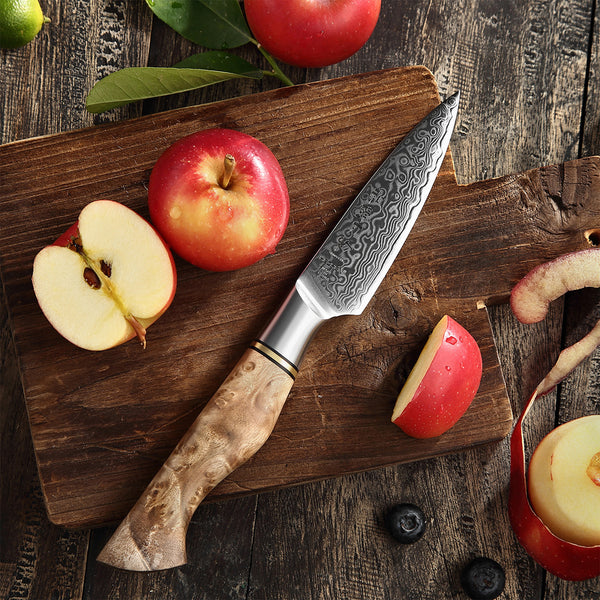 Buy Hezhen B30 Forged Damascus Paring Knife — The Bamboo Guy