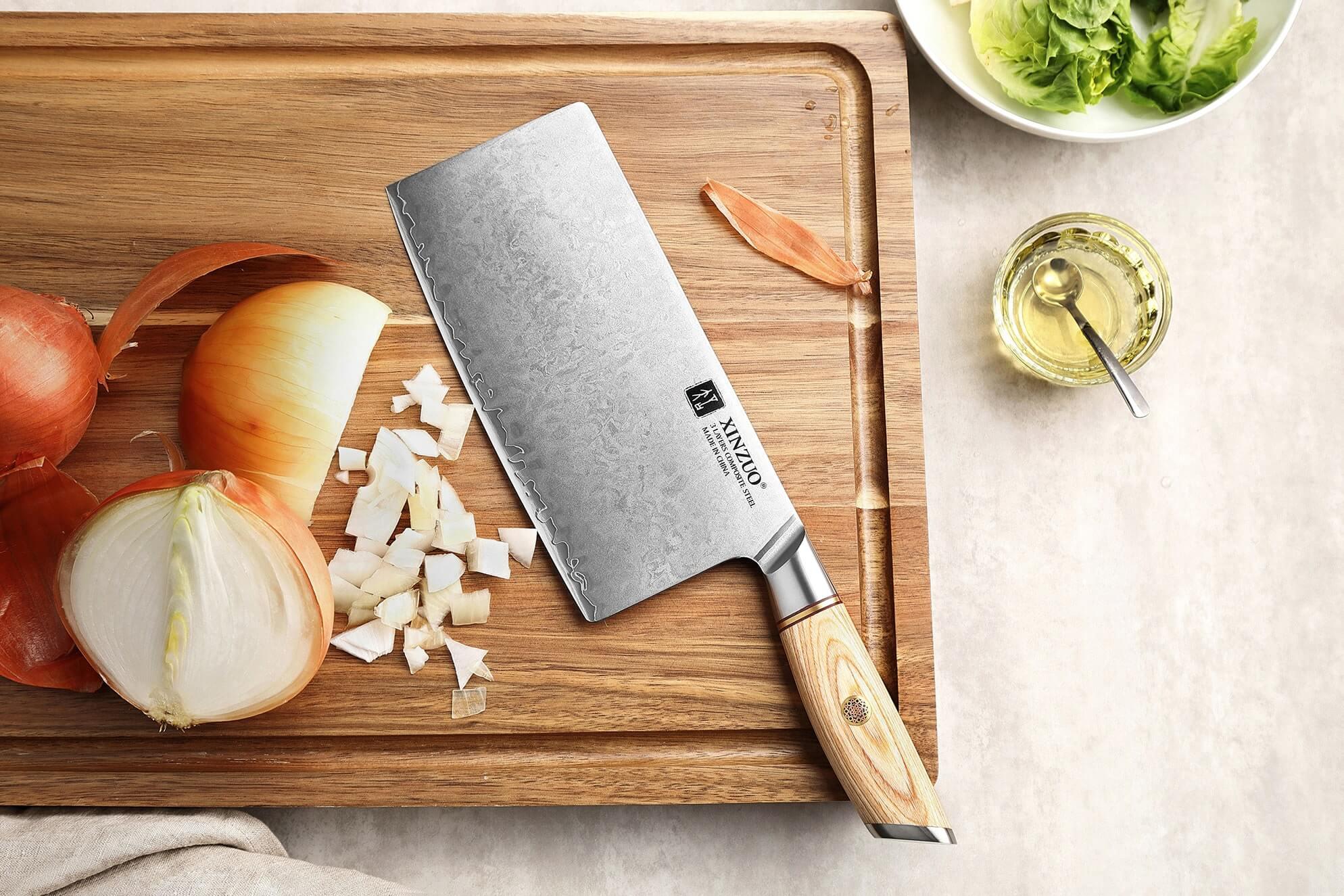 Xinzuo B37S Kitchen Cleaver | Stainless Steel Cutting Edge – The Bamboo Guy