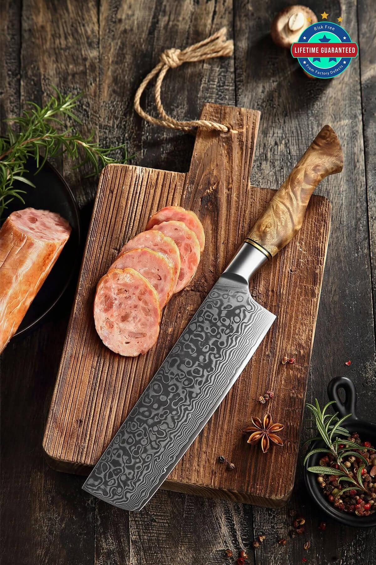 Hezhen B30 Japanese 67-Layer Damascus Steel Nakiri Knife — The Bamboo Guy