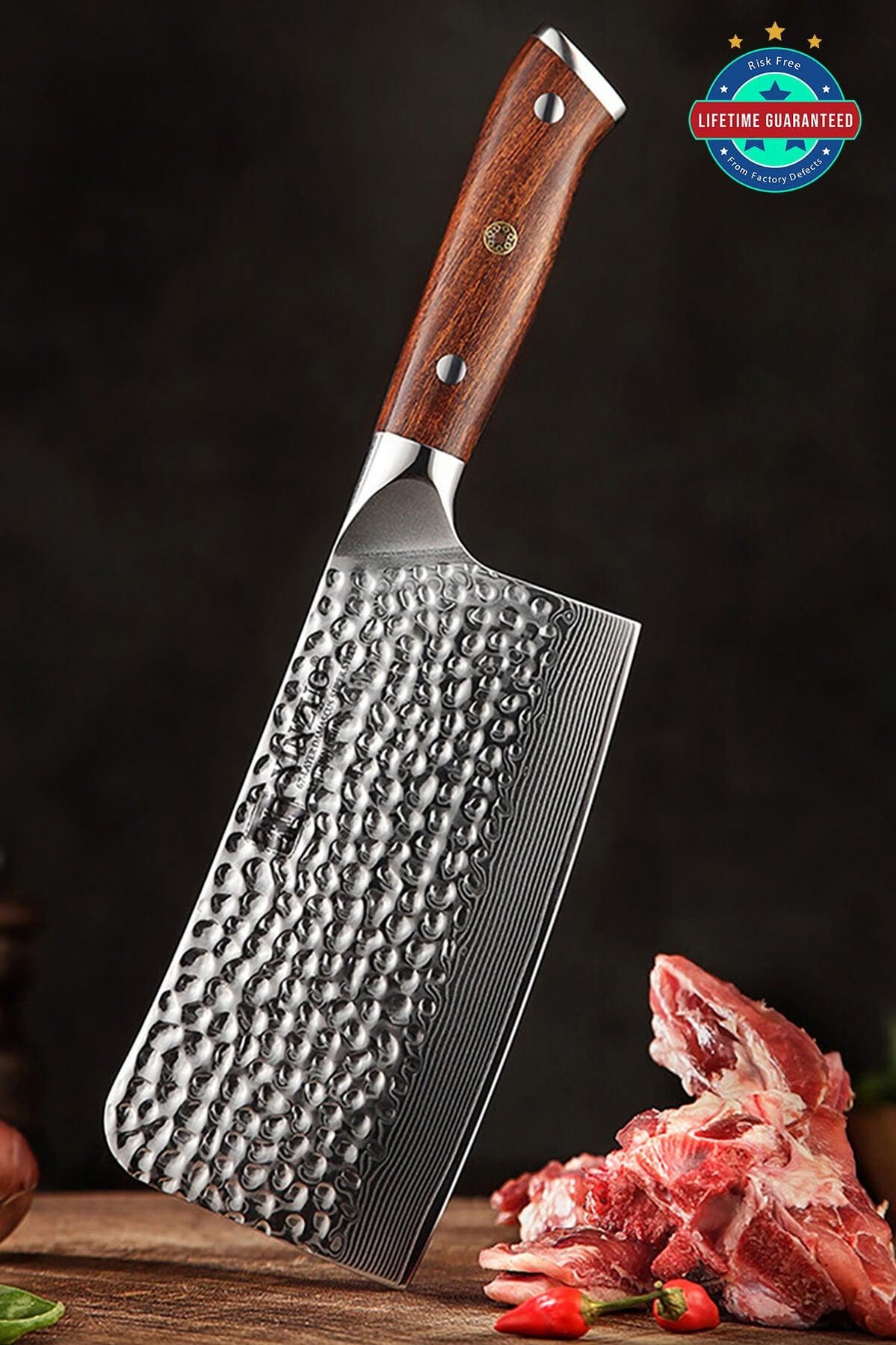 Xinzuo B13D 7" 67 Layer Bone Cleaver Knife Heavy Duty Bone Cleaver Bes ...