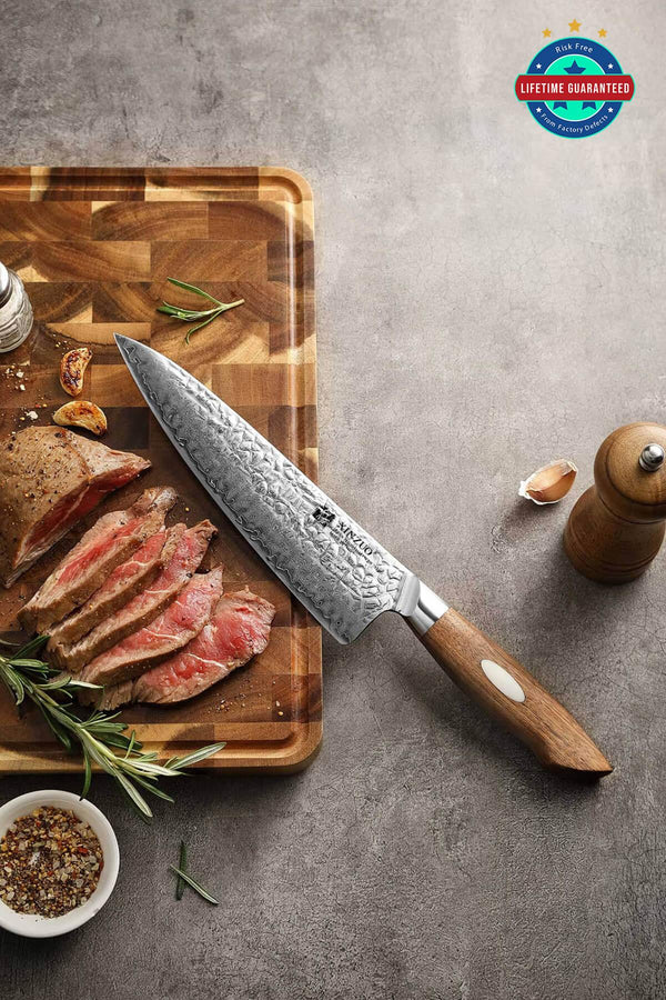 Xinzuo B46W 8.5" Damascus Chef Knife 67 Layer Genuine Japanese AUS-10 ...