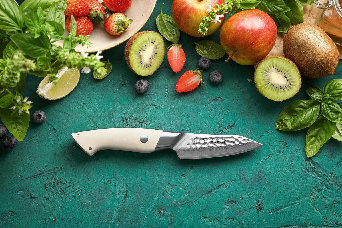 HEZHEN Elegant Series B38H 3.5" Damascus Paring Knife 67-Layers Damasc ...