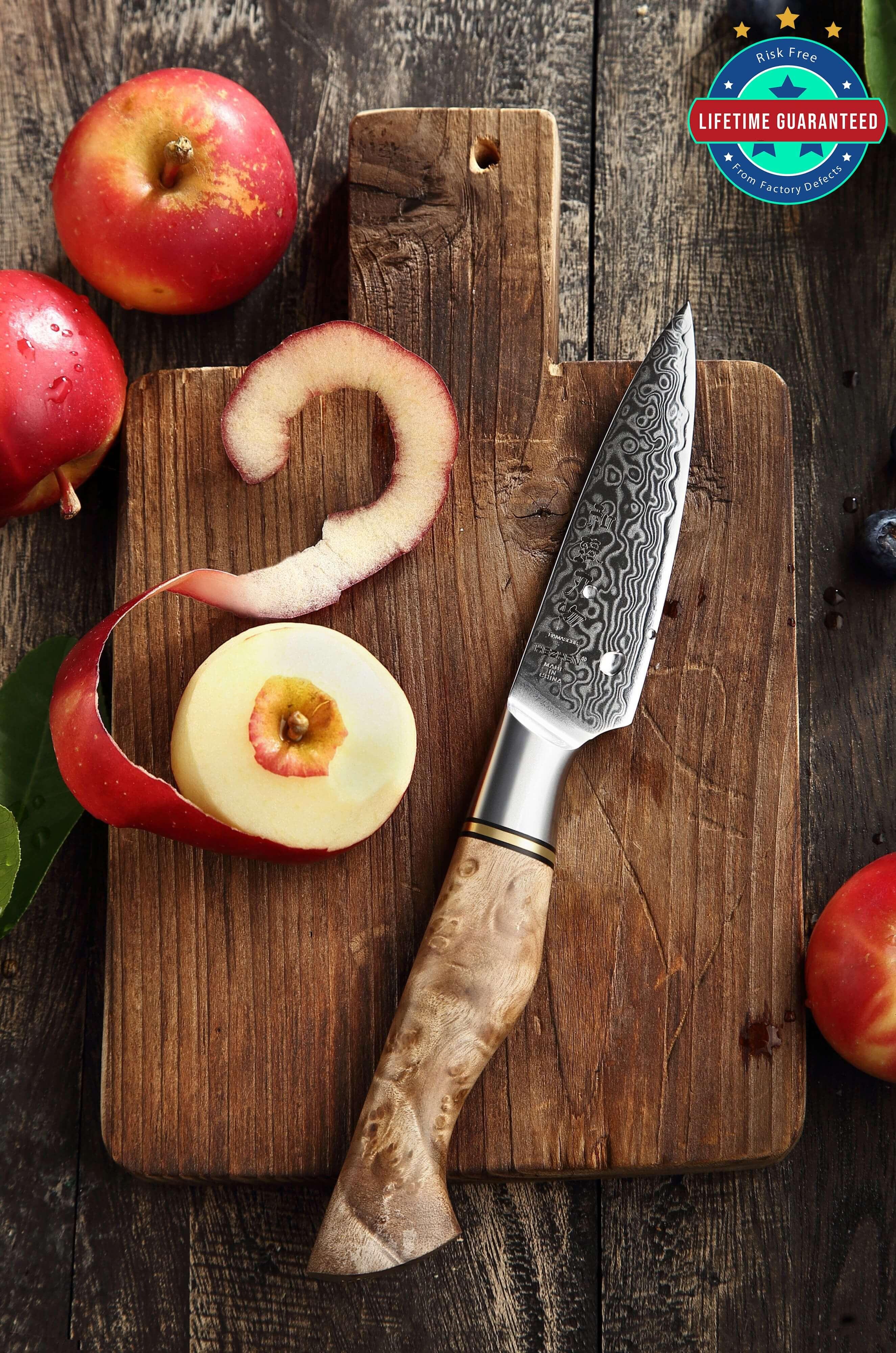 Buy Hezhen B30 Forged Damascus Paring Knife — The Bamboo Guy