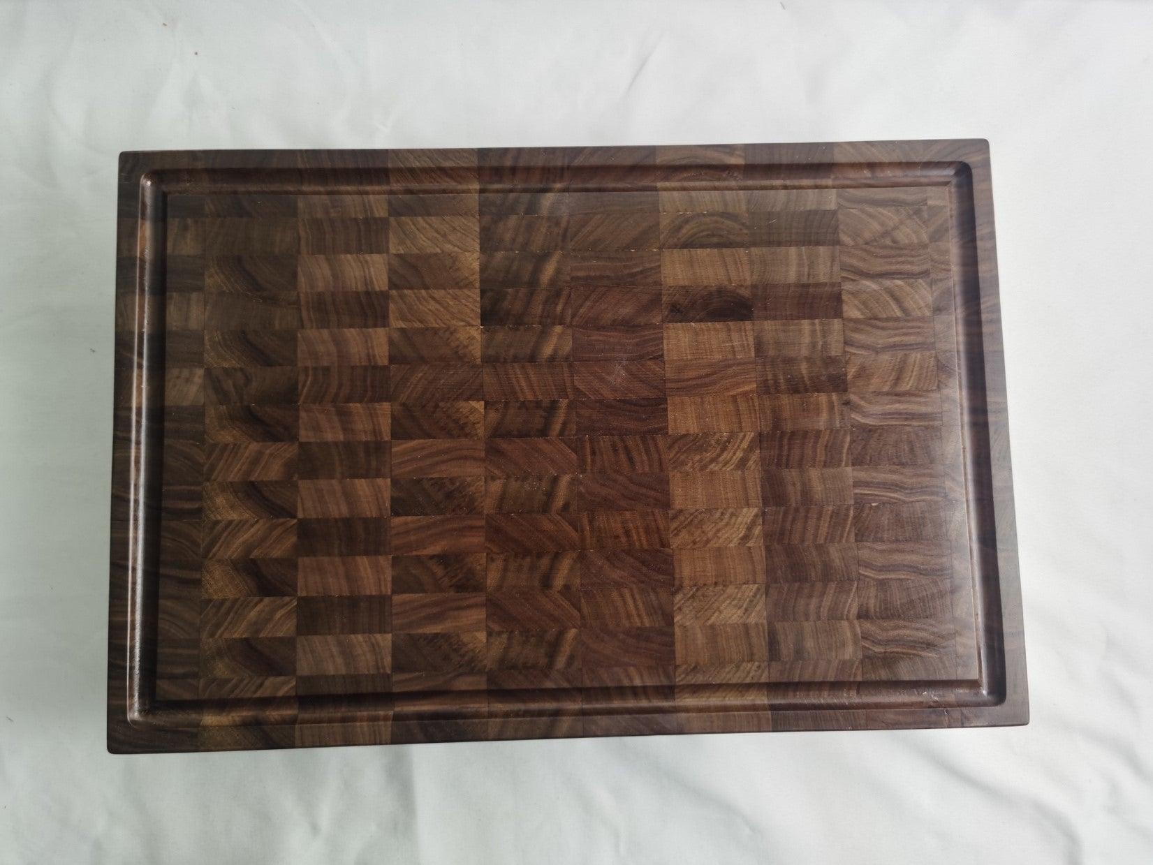 End Grain Black Walnut Rectangle Cutting Board | Traditional Butcher B ...