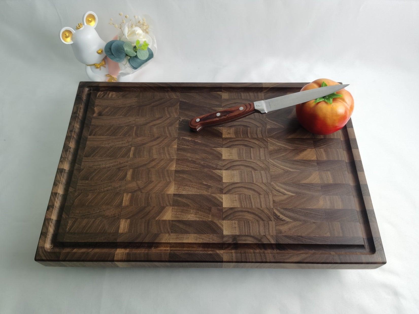 End Grain Black Walnut Rectangle Cutting Board | Traditional Butcher B ...