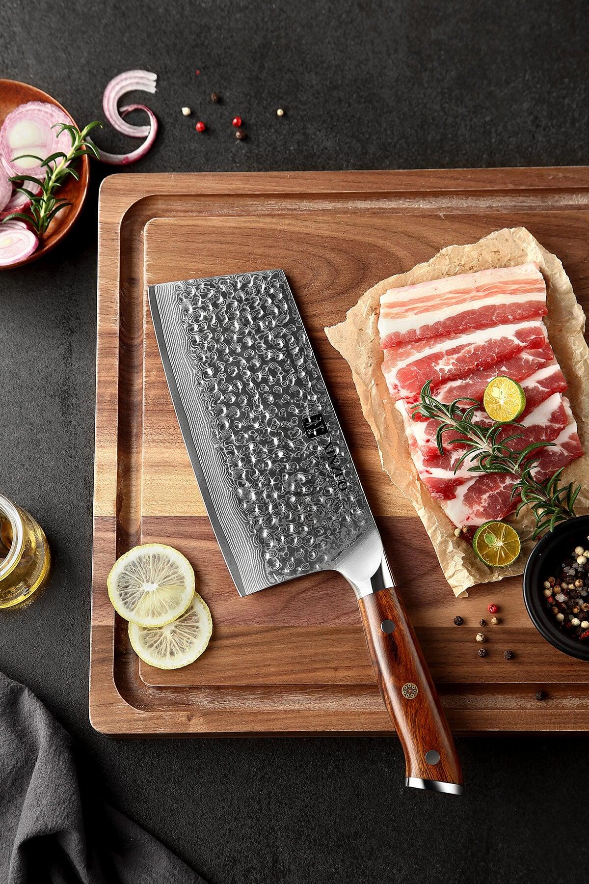 Xinzuo B13D 7" 67 Layer Japanese Damascus Cleaver Knife Damascus Steel ...