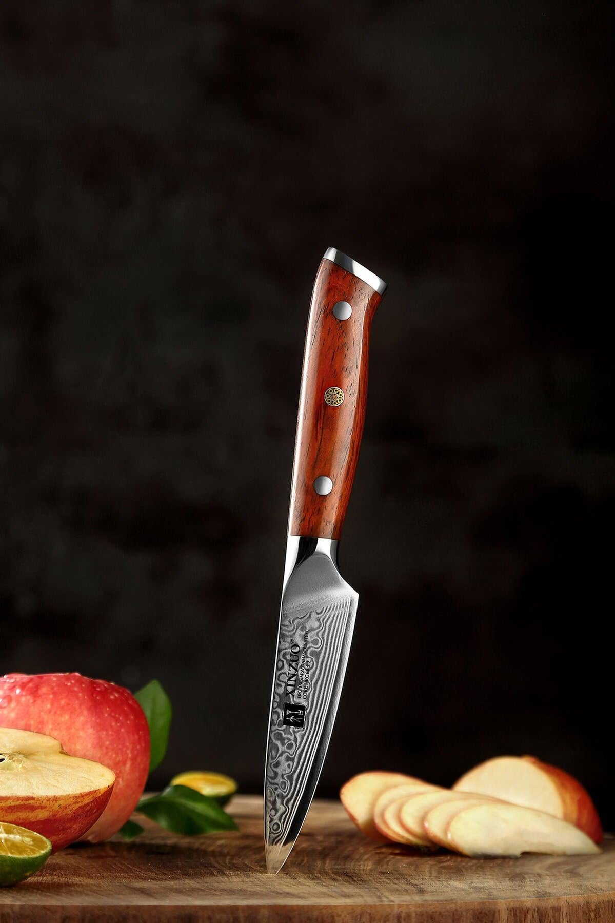 Xinzuo B13R 3.5" 67 Layer Damascus Paring Knife Rosewood Handles — The ...