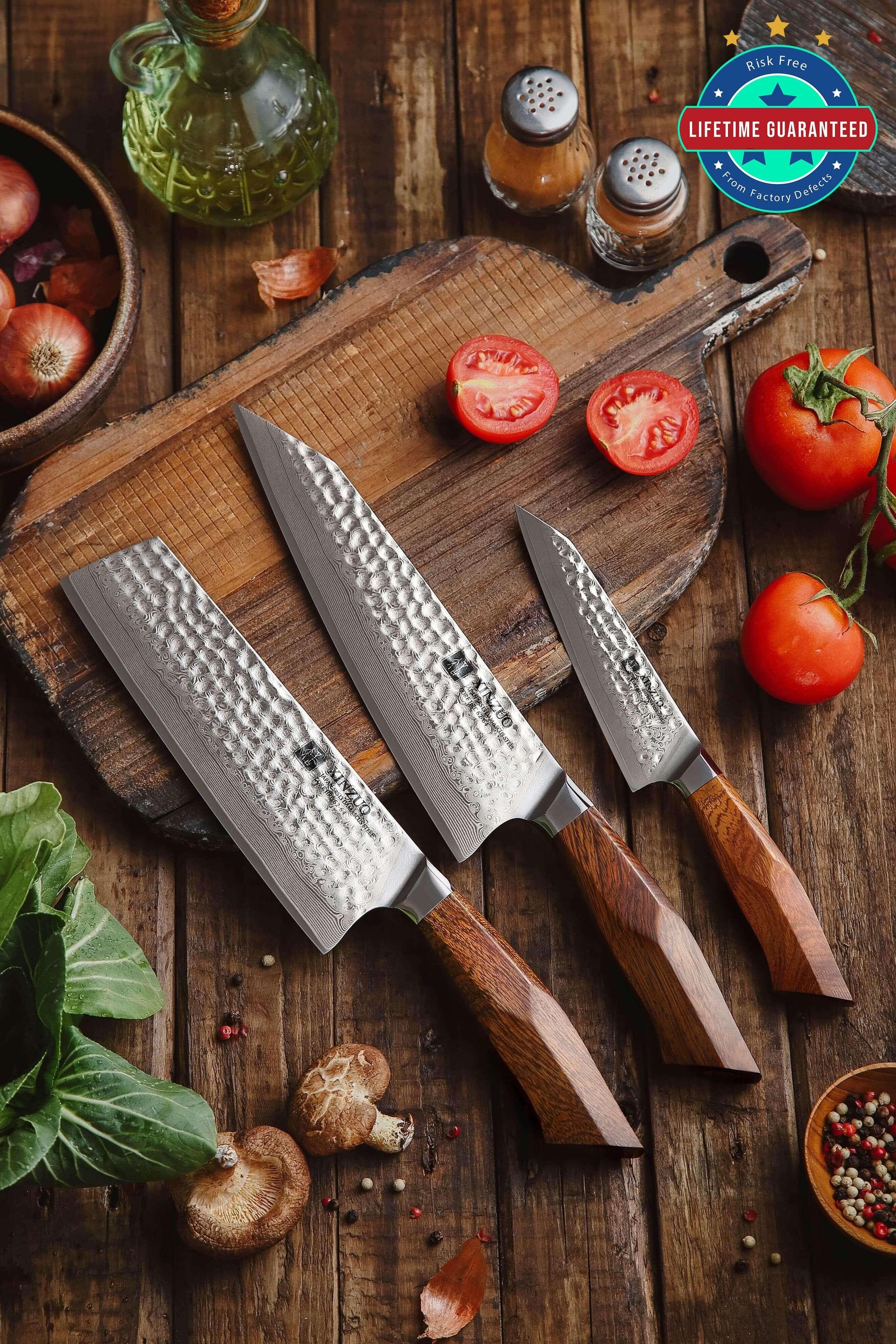 Damascus Kitchen Knife Set – The Bamboo Guy