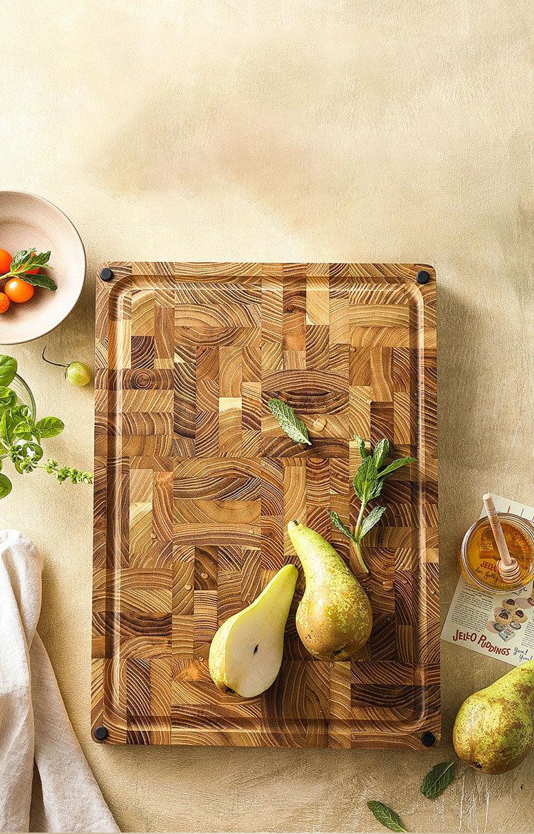Xinzuo End Grain Teak Cutting Board 16.9"x12"x1.3" – The Bamboo Guy