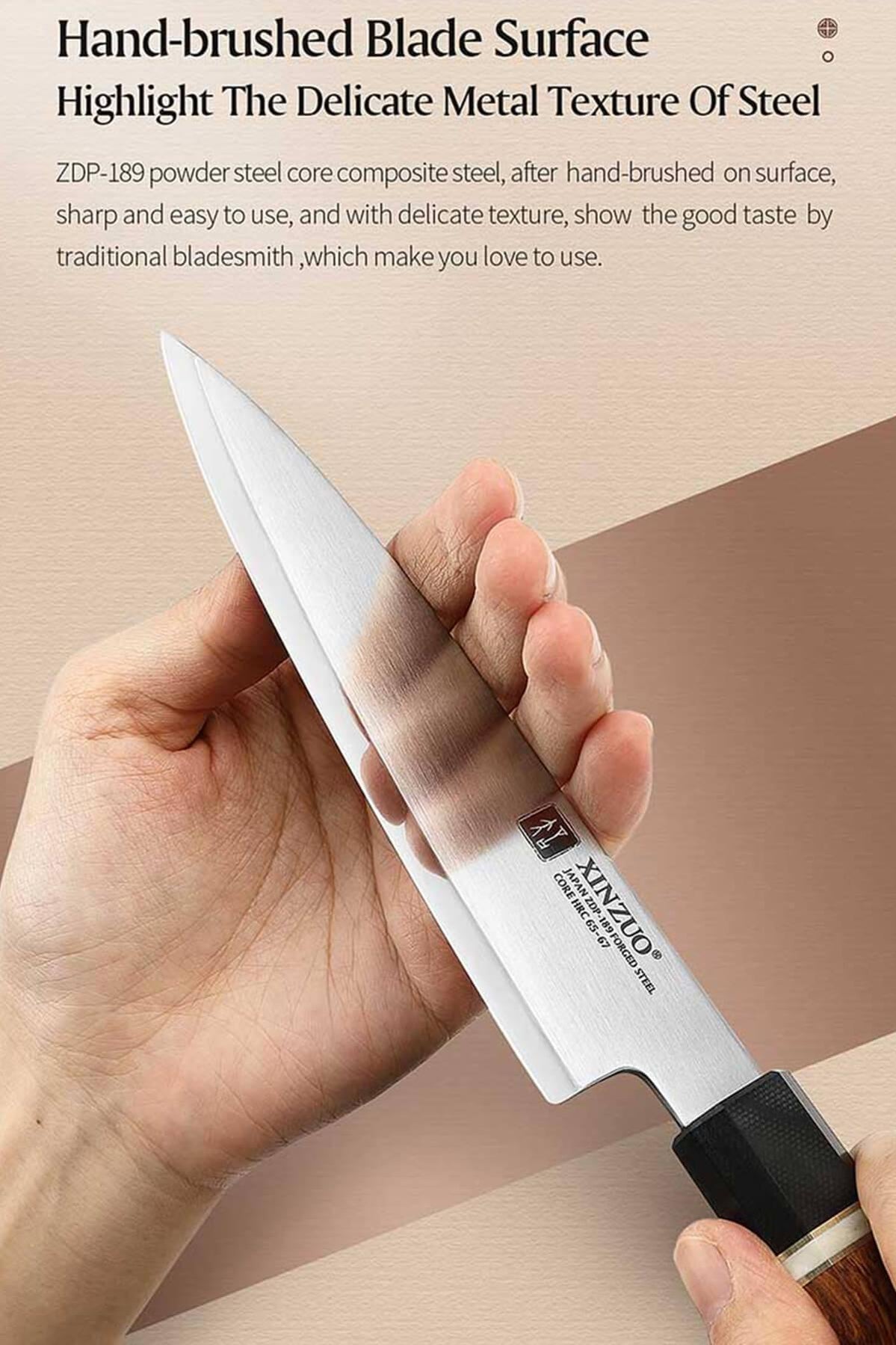 Xinzuo ZDP-189 Composite Steel Utility knife with Black G10, White Ox ...
