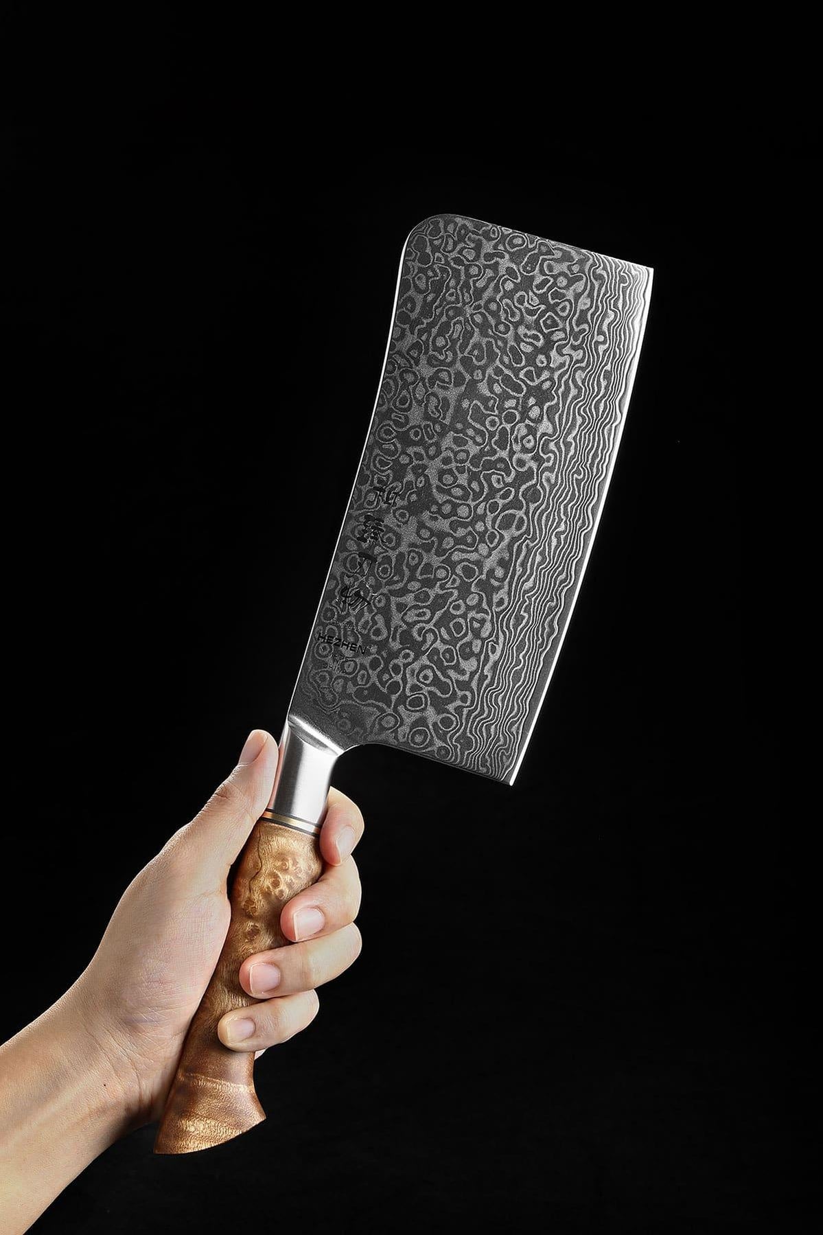 Hezhen B30 Japanese 67-Layer Damascus Steel Bone Chopper Cleaver Knife ...
