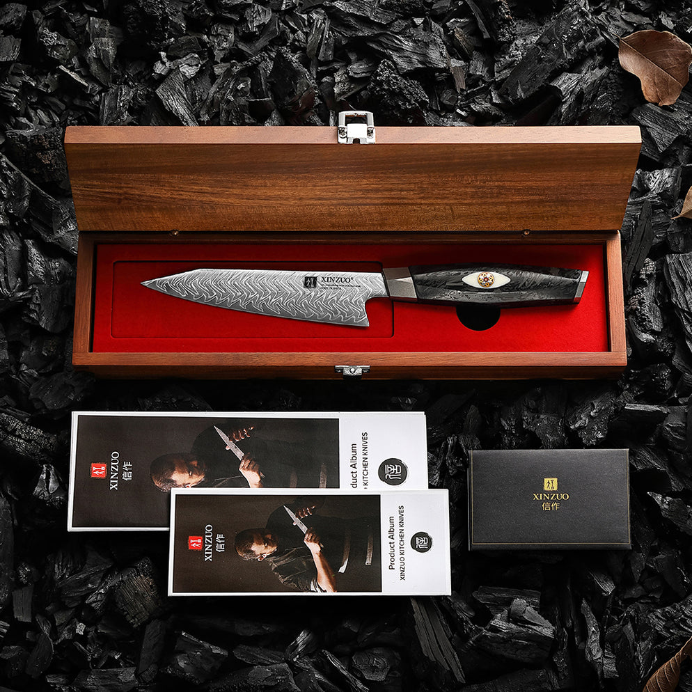 Xinzuo Authentic Utility 5.4" Bohler M390 Steel 145-Layer Damascus M39 ...